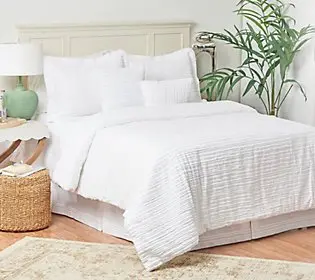 C&F HOME 4-piece Eyelashes White Comforter Twin Set V Alerie