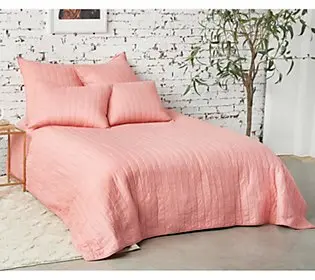 C&F HOME Carol & Frank Channel Stitch Azalea King Quilt