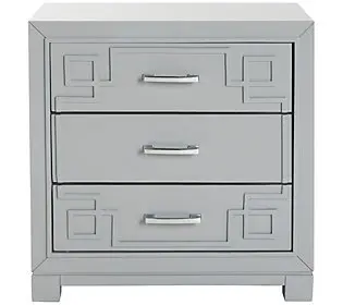 SAFAVIEH Raina Three Drawer Greek Key Night Sta Nd