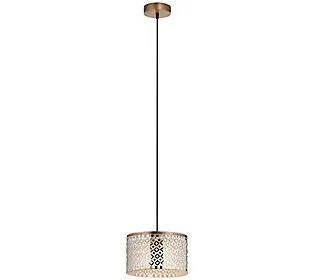 RIVER OF GOODS 10' Mirrored Mosaic Drum Shade Pendant Light