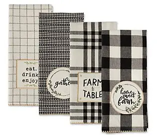 DESIGN IMPORTS Farm Embellished Kitchen Towel S Et/4