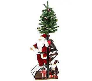 NORTHLIGHT 50' Majestic Santa On Staircase By