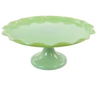 MARTHA STEWART Jadeite Glass Cake Stand