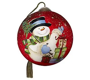 NE'QWA Neqwa 4' Snowman Celebration Standard Round Sha Pe Ornament