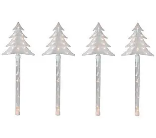 NORTHLIGHT 4ct Tree Pathway Marker W/ Lawn Stak S White Wire