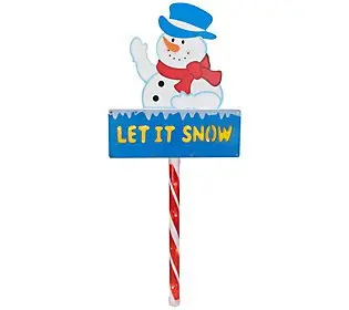 NORTHLIGHT 28.5' Pre-lit Snowman Let It Snow La N Stake
