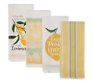 DESIGN IMPORTS Lemon Bliss Embellished Towels, Et Of 4