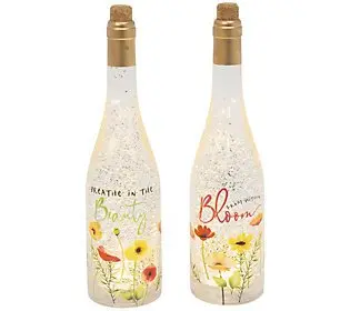 GERSON INTERNATIONAL S/2 12.5'h Battery-operated Spinning Bottles Gerson Co