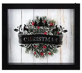 NORTHLIGHT 14' Black Framed 3d 'merry' Led Box Ecor