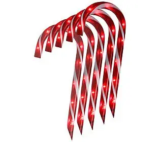 NORTHLIGHT Set Of 10 Lighted Candy Cane Christm As Lawn Stakes