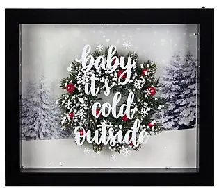 NORTHLIGHT 14' Framed 3d 'baby It's Cold Outsid Decor Box