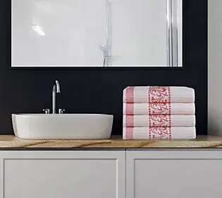 SUPERIOR Cotton 4-piece Athens Embroidered Bath Towel Set