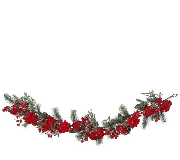 NEARLY NATURAL Hydrangea Garland By