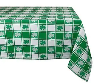 DESIGN IMPORTS 60' X 84' Shamrock Woven Check T Ablecloth