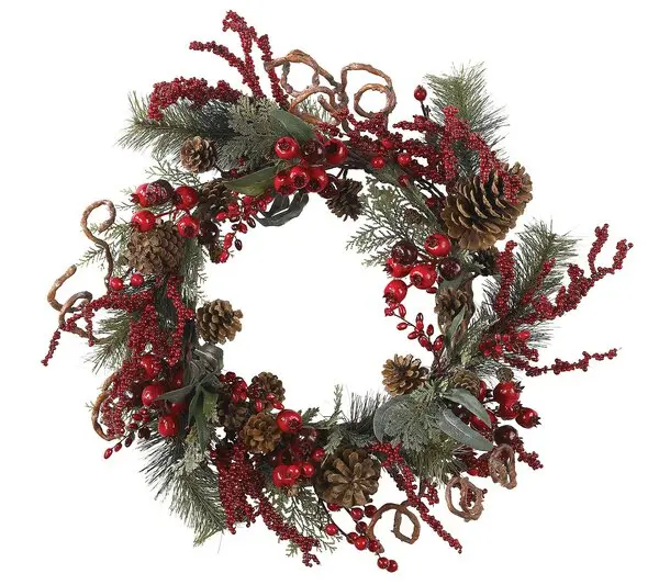 NEARLY NATURAL 24' Assorted Berry Wreath By