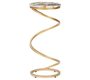 POWELL Maylin Spiral Base Drink Table W/ Agate Op