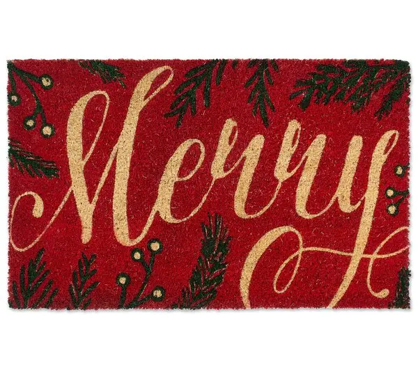 DESIGN IMPORTS Dii Merry Natural Coir Doormat W/ Non-slip Back