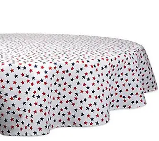 DESIGN IMPORTS Americana Stars Print Tablecloth 70' Round