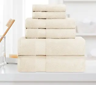 SUPERIOR Cotton 6-piece Solid Zero-twist Absorb Ent Towel Set