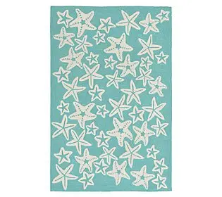 LIORA MANNE Capri Starfish In-out Rug Aqua 7'6 X 9'6