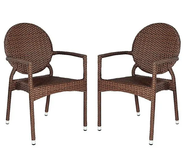 SAFAVIEH Valdez Set Of 2 Indoor/outdoor Arm Cha Irs