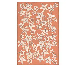 LIORA MANNE Capri Starfish In-out Rug Coral 7'6 X 9'6