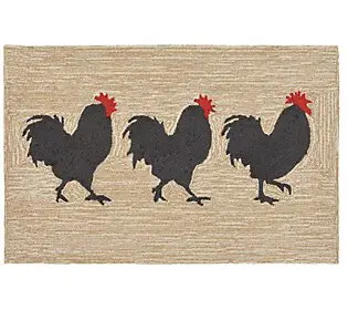 LIORA MANNE Frontporch Roosters In-out Rug Neut Al 20' X 30