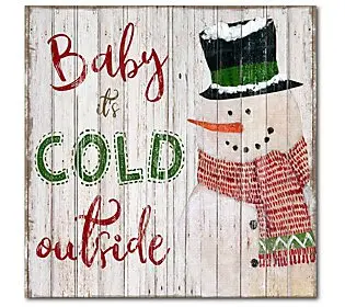 COURTSIDE MARKET Baby It's Cold Snowman 16x16 C Anvas