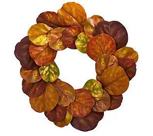 NEARLY NATURAL 29' Fiddle Leaf Artificial Wreath Nearly Na Tural