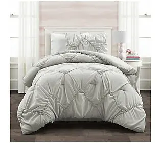 LUSH DECOR Ruched Chevron Comforter 2pc Set Twi N/twin-xl