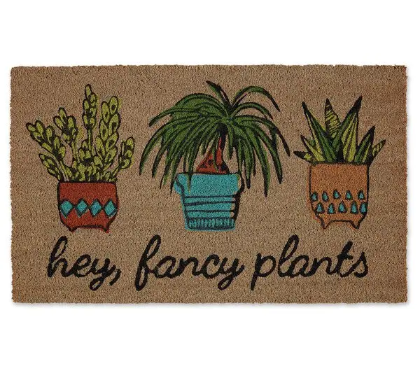 DESIGN IMPORTS Hey There Fancy Plants 18 X 30 Doormat