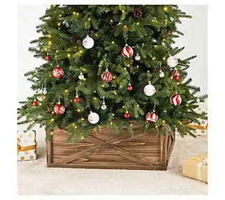 GLITZHOME Farmhouse Wooden Christmas Tree Colla R 22' Med