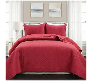 LUSH DECOR Ava Diamond Oversized Cotton Quilt 3 Pc Kg