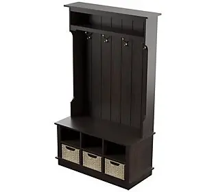 TWIN-STAR INTERNATIONAL Twin Star Home 40' Entry Storage Tree W 3 Woven Baskets
