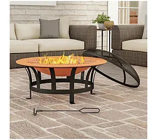 NATURE SPRING 30' Outdoor Deep Fire Pit With Grilling Grate