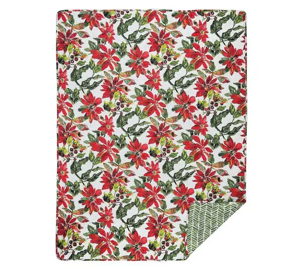 C&F HOME Poinsettia Berries Throw