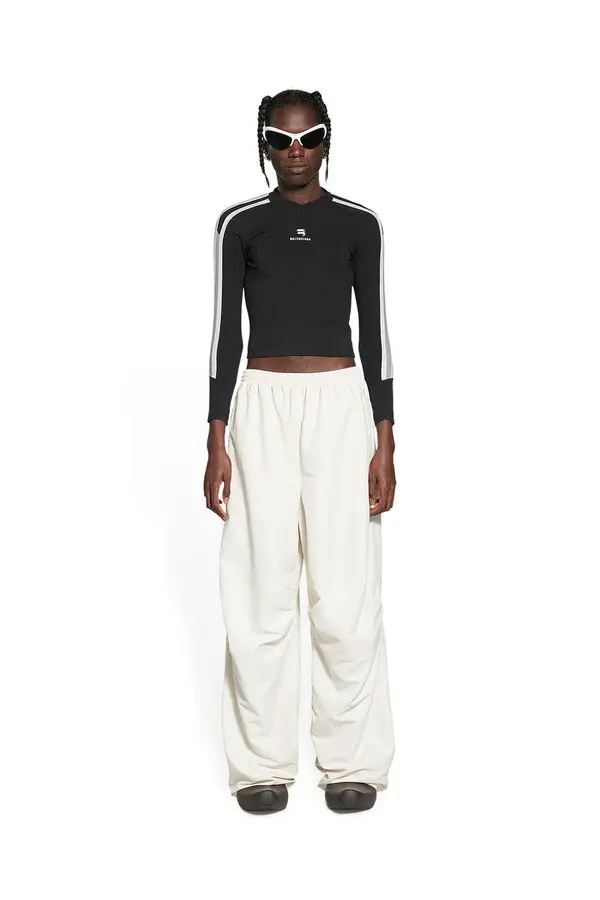 Balenciaga Sporty B Oversized Tracksuit Pants - White | Editorialist