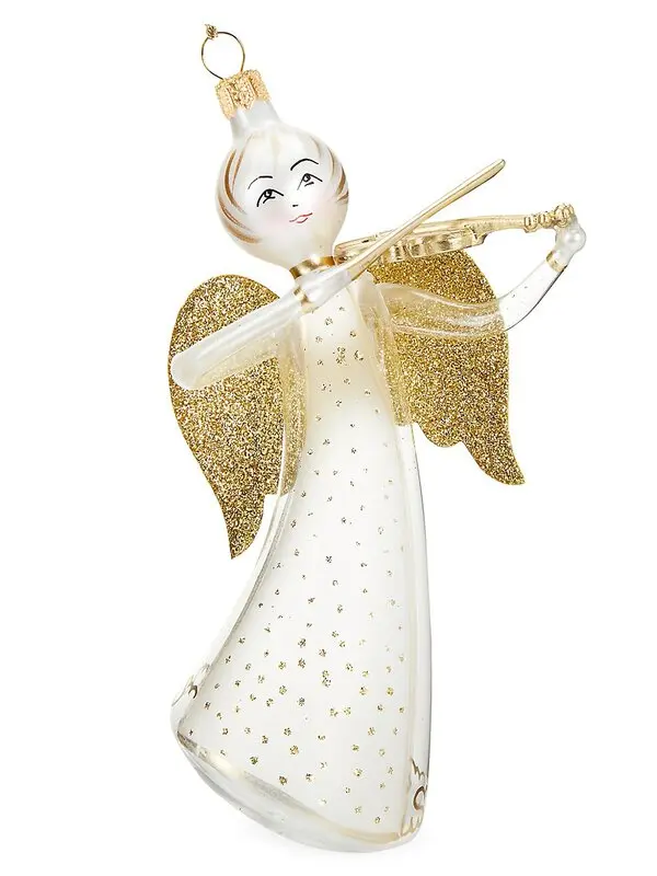 DE CARLINI Soffieria Clear Angel With Fiddle Ornament - One-color ...