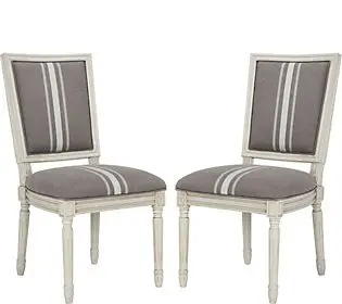 VALERIE PARR HILL Buchanan Set Of Two Gray Rect Side Chairs Va Lerie