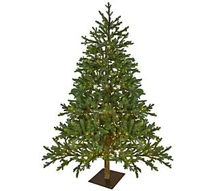 NORTHLIGHT 6.5' Full North Pine Faux Tree Cle Ar Led Lights