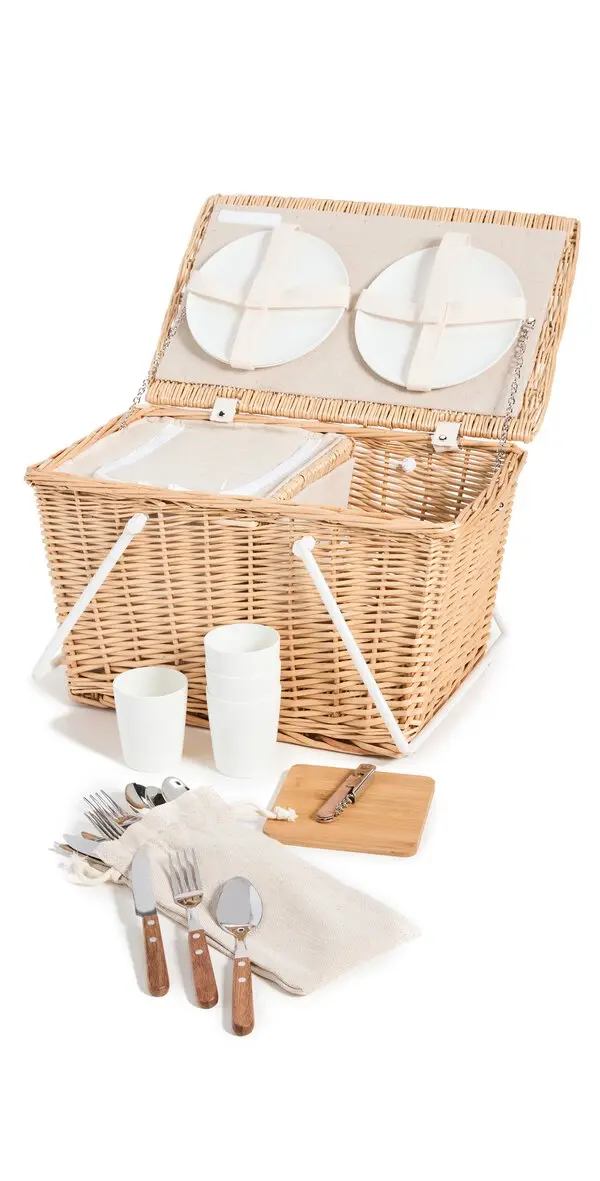 SUNNYLIFE Large Picnic Cooler Basket Natural Editorialist