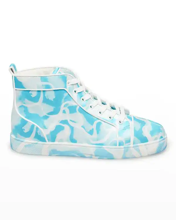 Christian Louboutin Louis Orlato Swimming Pool Silk High-Top