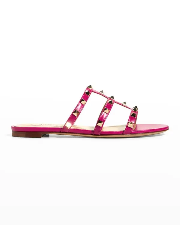 Pink Valentino Rockstud Caged 60 Leather Sandal Valentino Garavani