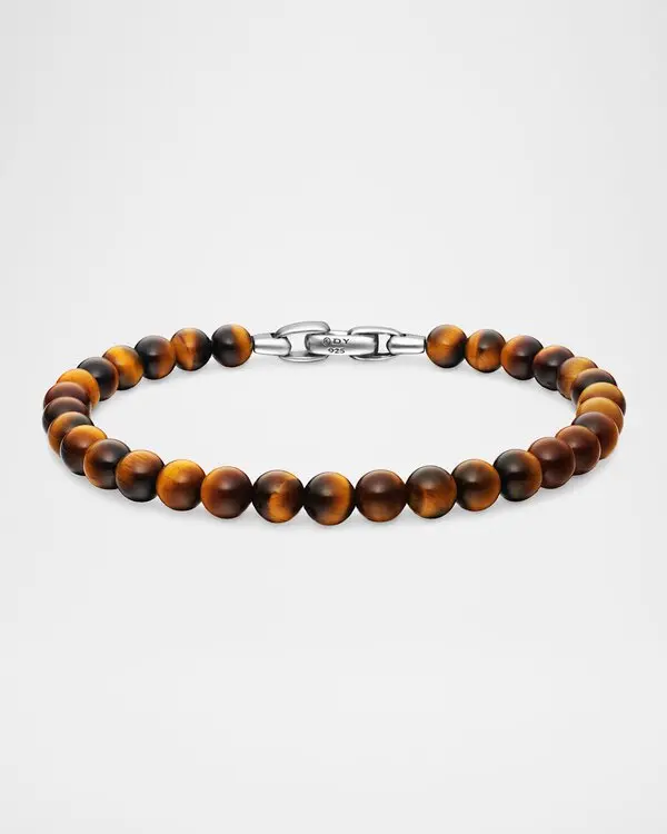 David Yurman 6mm Tiger's Eye Bead Bracelet - Tigers Eye