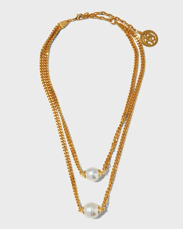 BEN-AMUN Double-strand Pearly Chain Necklace