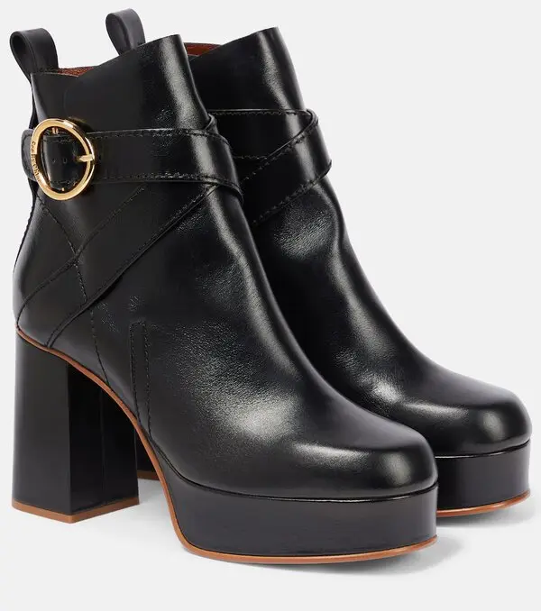 See By Chloé Lyna Leather Ankle Boots