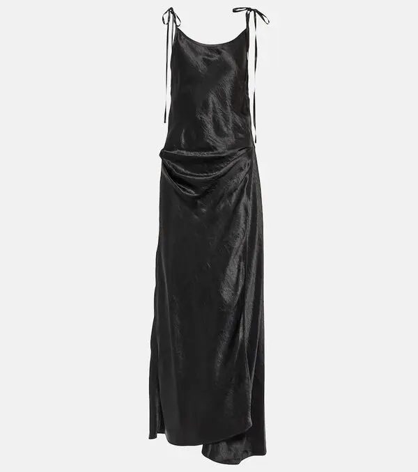 Acne Studios Satin Maxi Dress - Black
