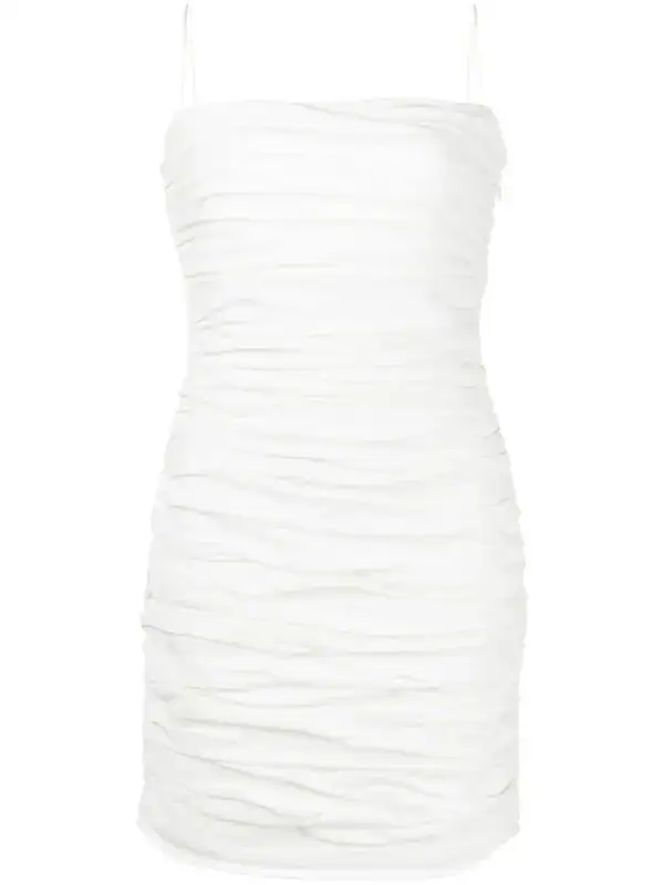 Cinq  Sept Vance Ruched Mini Dress In White - 30% Off | Editorialist