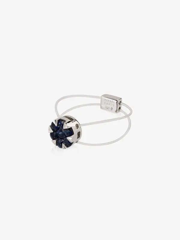 PERSEE 18kt White Gold Sapphire Cluster Ring
