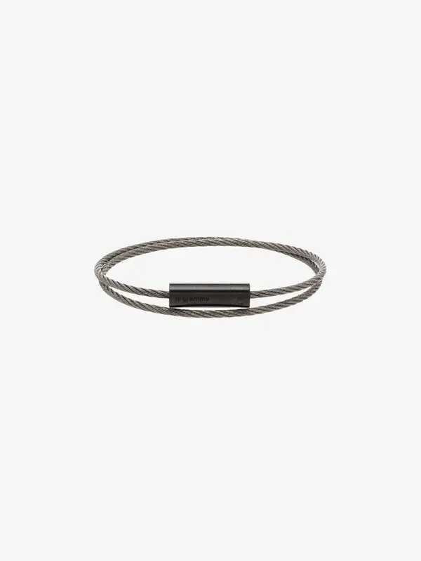 Le Gramme Le 7g Brushed Ceramic Double Cable Bracelet - Black